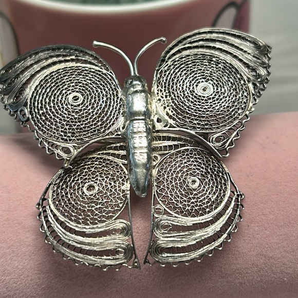 Jewelry | Vintage Sterling Silver Filigree Butterfly Brooch | Poshmark